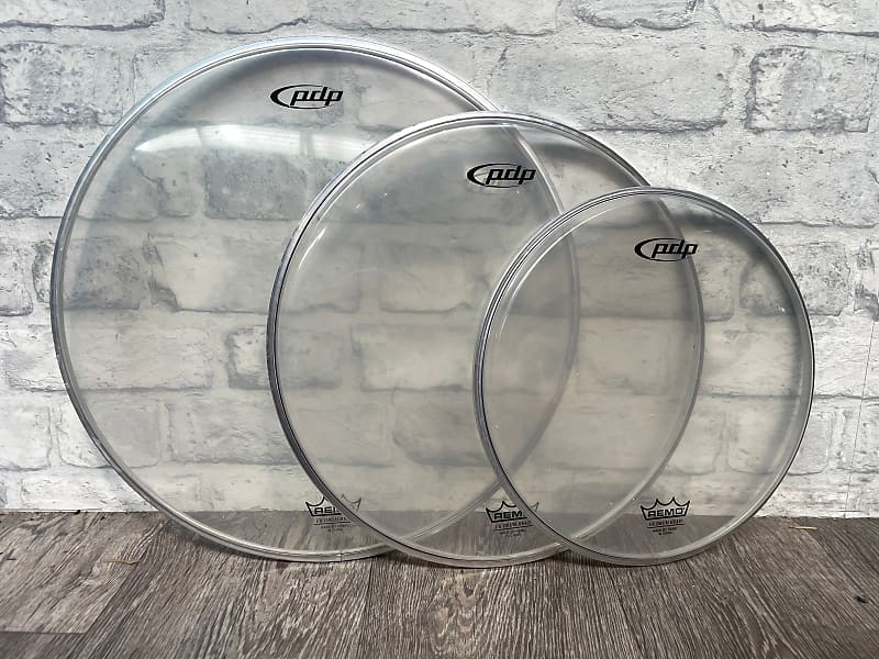 PDP by Remo Resonant Tom Fusion Size Drum Heads Skins Set Of | Reverb