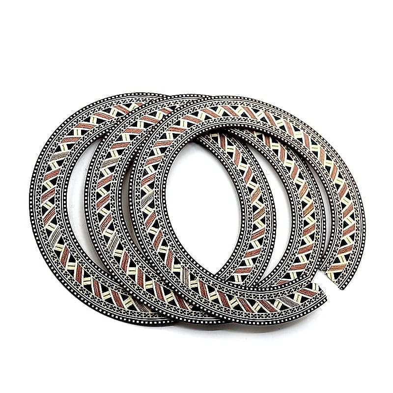3 Piece Classical Guitar Wooden Soundhole Rosette Inlay | Reverb