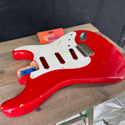 Real Life Relics Strat® Body Aged Fiesta Red Nitro 4 Lb 7 Oz | Reverb