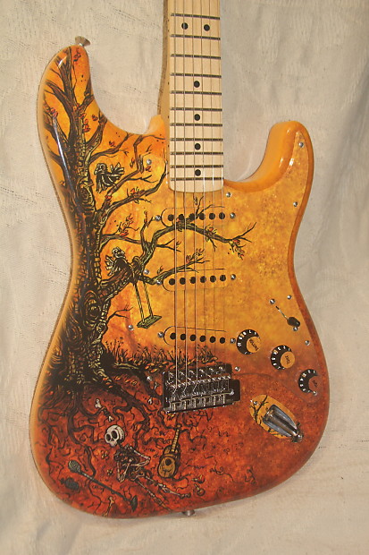 Fender David Lozeau art “Tree of Life” Strat Guitar. 2014 | Reverb
