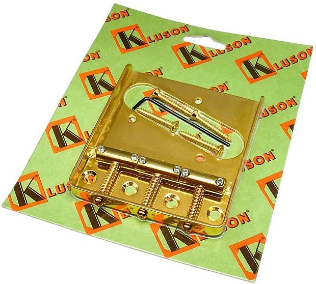 KLUSON Guitar Bridge for TELECASTER, Steel w/ Brass Saddles, | Reverb