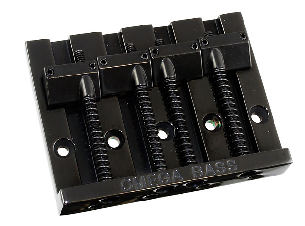 AllParts 4-String Omega Bass Bridge, Black | Reverb