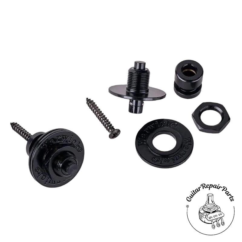 Warwick Security Lock, Locking Strap System Set - Black | Reverb