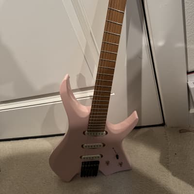 NK Headless guitar sparkle shell pink SSS strat pickups | Reverb