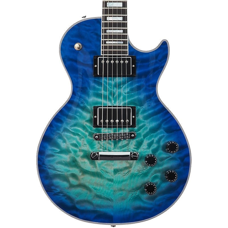 Gibson Custom Made 2 Measure Les Paul Custom Figured, Aqua | Reverb
