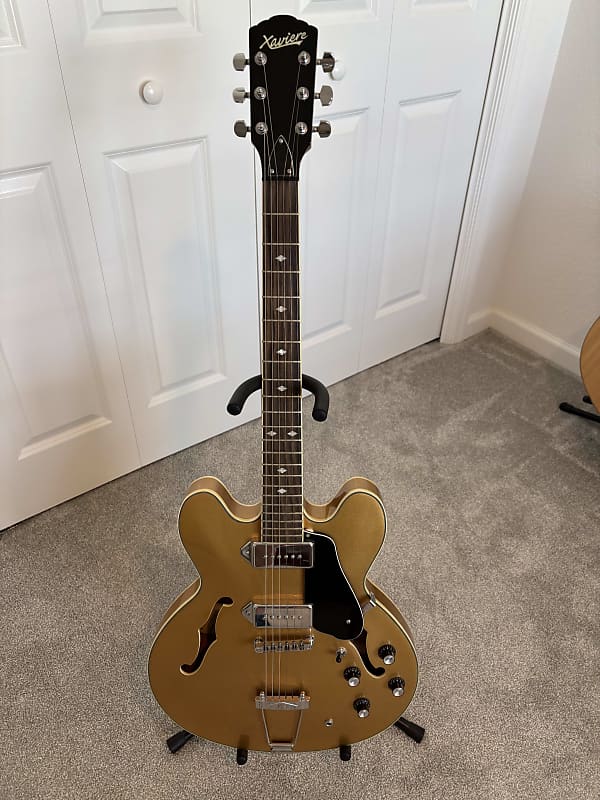 Xaviere XV910MG 2021 - XV-910 Metallic Gold Semi Hollow GFS | Reverb