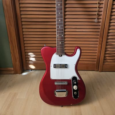 Kimberly /Teisco Tele Candy Apple Red with matching Headstock | Reverb