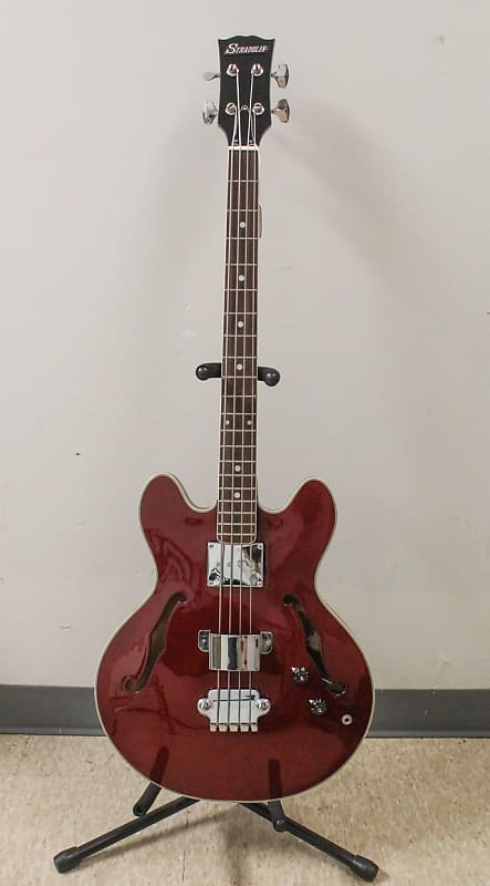 Stradolin Hollow Body Electric Bass 1960s - red | Reverb
