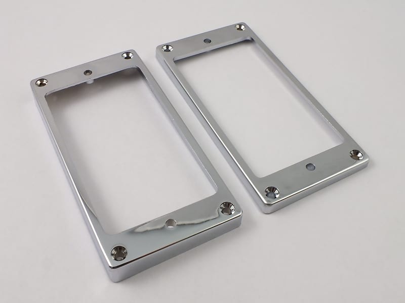 Pair of Flat based Chrome Humbucker Pickup Surround Rings, | Reverb UK