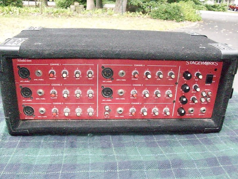 Stageworks LG-200 6Ch. Powered Mic PA Mixer, Digital Eff. | Reverb