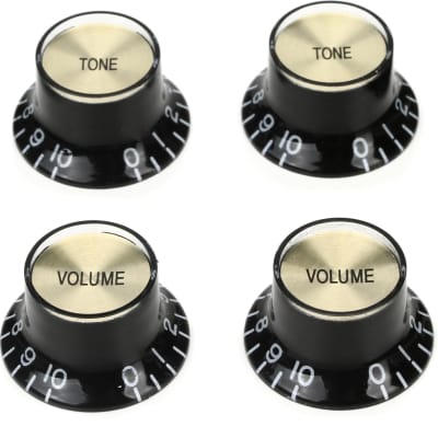 Gibson Accessories Top Hat Knobs with Inserts 4-pack - Black | Reverb