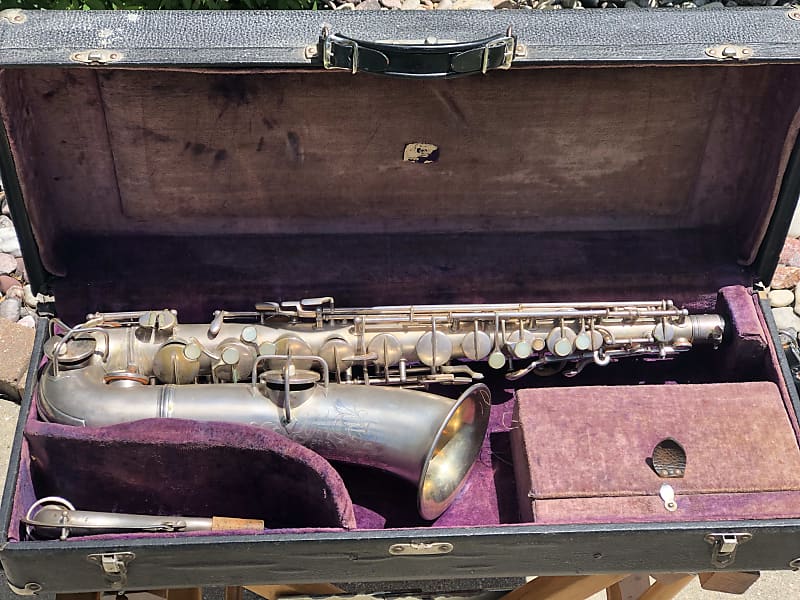 C.G. Conn Melody "C" Saxophone 1920 - Silver Plated | Reverb