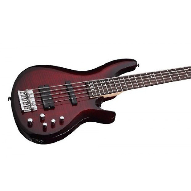 Schecter C-5 Deluxe 5-String Bass Crimson Red Burst | Reverb