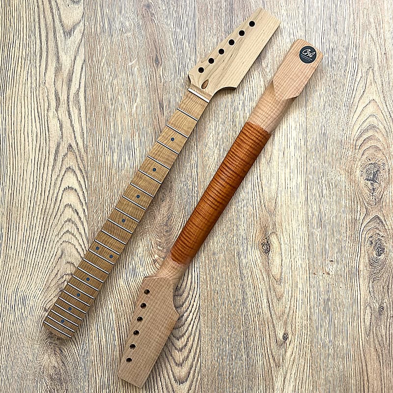 Stratocaster Compatible Pro Roasted Flame Maple Guitar Neck | Reverb