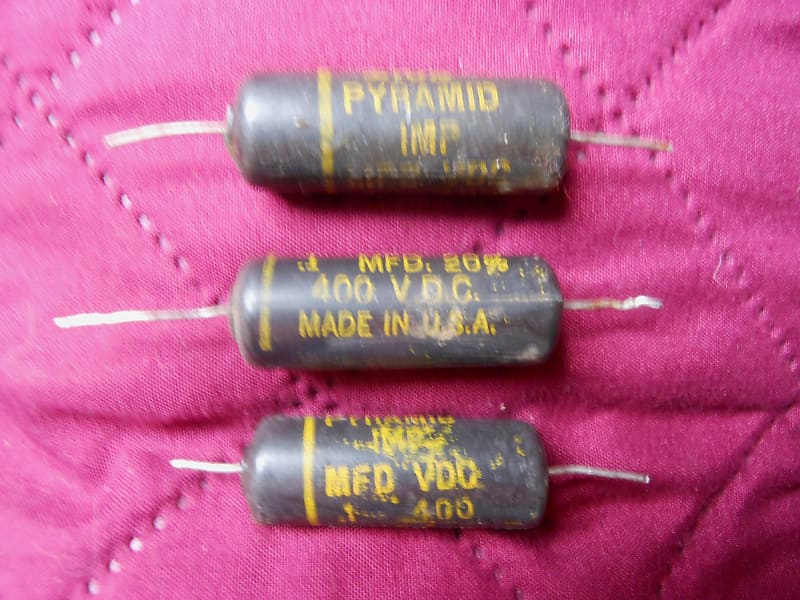 3 Vintage Pyramid .1mfd 400V Bumble Bee Capacitors | Reverb