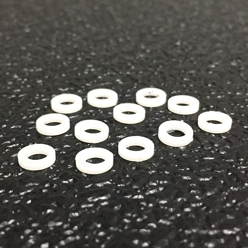 Guitar Tuning Key Button Washers White Plastic 12pc | Reverb