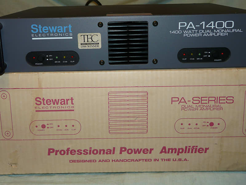Stewart PA-1400 Dual Monaural Power Amp One Amp Physically | Reverb