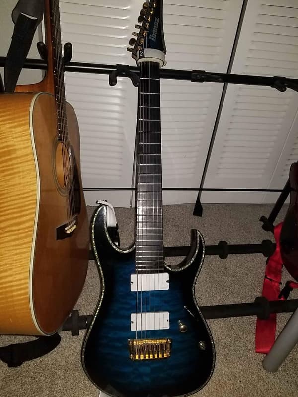 Ibanez RGIX27FEQM Sapphire Blue Sunburst with Fishman Tosin | Reverb