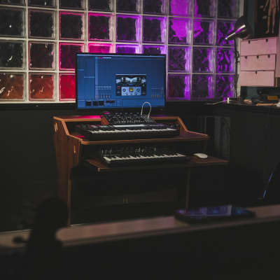 Munstre Composer desk workstation - Walnut recording studio | Reverb