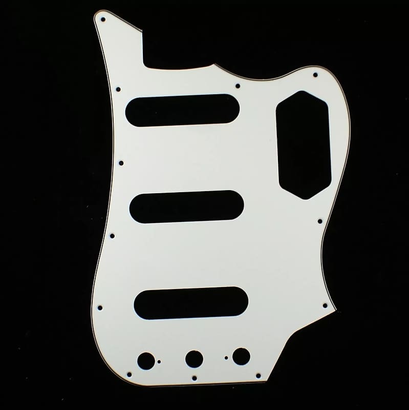 (E84) Custom Guitar Pickguard For Bass VI style ,3ply White | Reverb
