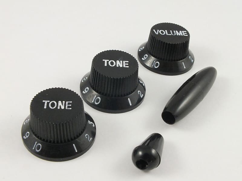 Black Knobs & Tips Set for Fender & all other Stratocaster | Reverb