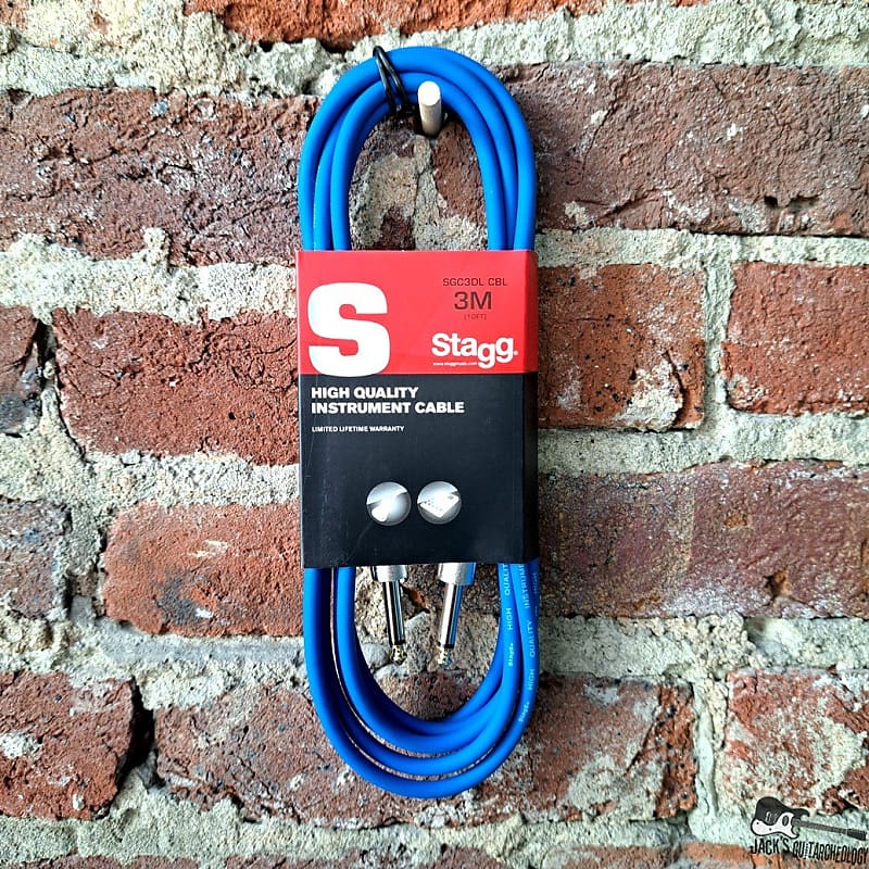 Stagg 3m/10ft Instrument Cable 1/4" Male to Male - Blue | Reverb