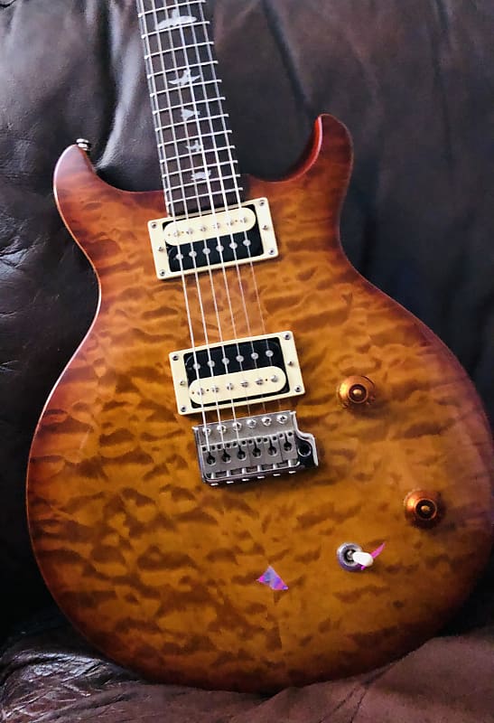 PRS SE Santana 22 Fret Tremolo Honey Amber Flame | Reverb