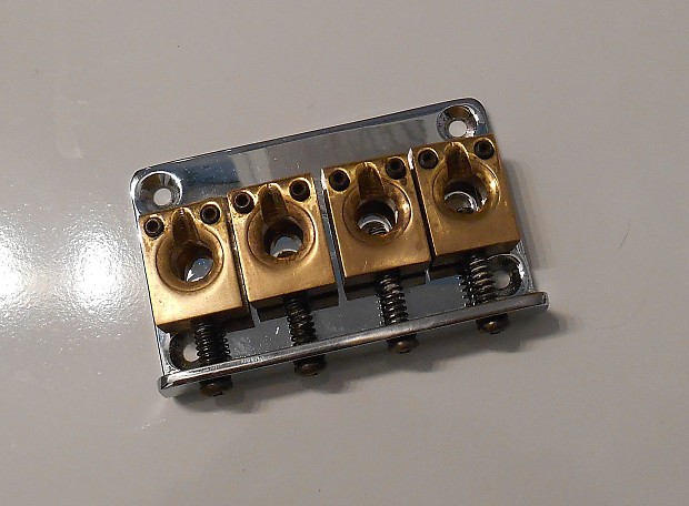Epiphone Bass Guitar Bridge. Brass Saddles. String Thru Body. | Reverb