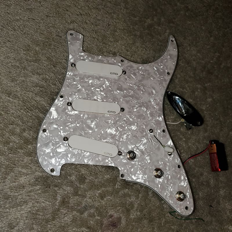 EMG SA loaded fender usa pickguard and jackplate | Reverb