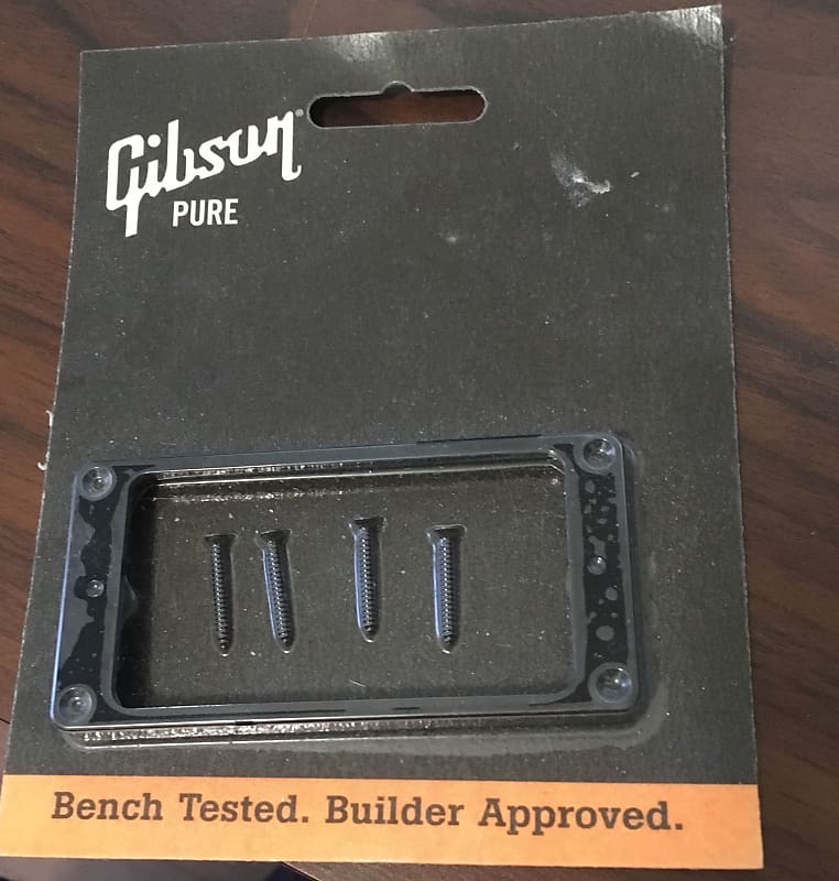 NOS Gibson Black Humbucker Pickup Ring Bridge w screws Les | Reverb