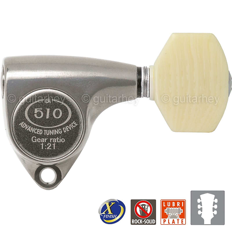 NEW Gotoh SGV510Z-M07 Tuners L3+R3 Keys 1:21 Ratio, IVORY 3x3 | Reverb