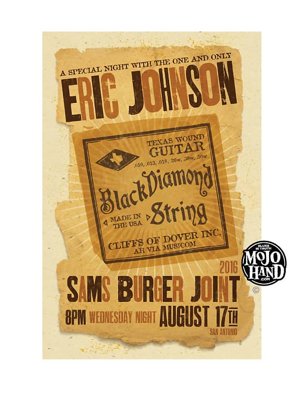 Mojohand - Eric Johnson Concert poster - 2016 | Reverb