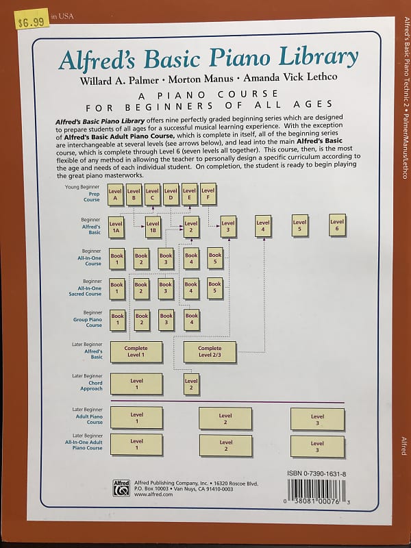 Alfred’s Basic Piano Library Technic Book Level 2 2465 | Reverb