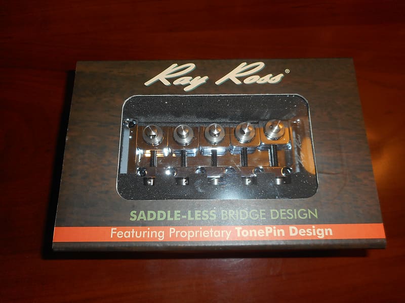 Ray Ross Saddle-Less 5-String Bass Bridge, 19mm - CHROME, | Reverb