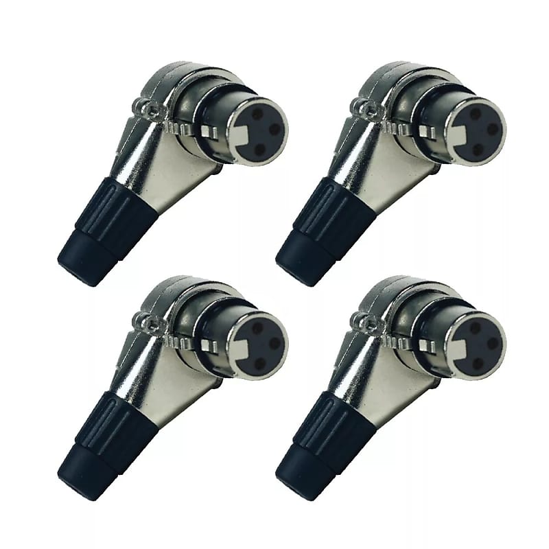 4 Pack Of Adjustable Right Angle 3 Pin Xlr Female Connector | Reverb