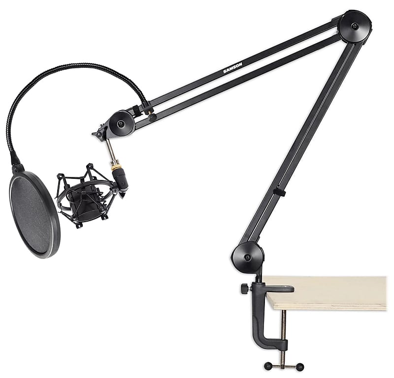 Samson MBA38 38" Microphone Boom Arm Podcast Mic Stand+Pop | Reverb