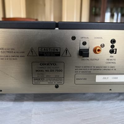 Onkyo Integra Compact Disc Player R1 DX7500 1988 - Black | Reverb