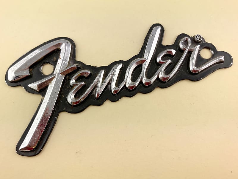 Vintage Fender Amplifier/Case Logo 1972-76 - Chrome | Reverb
