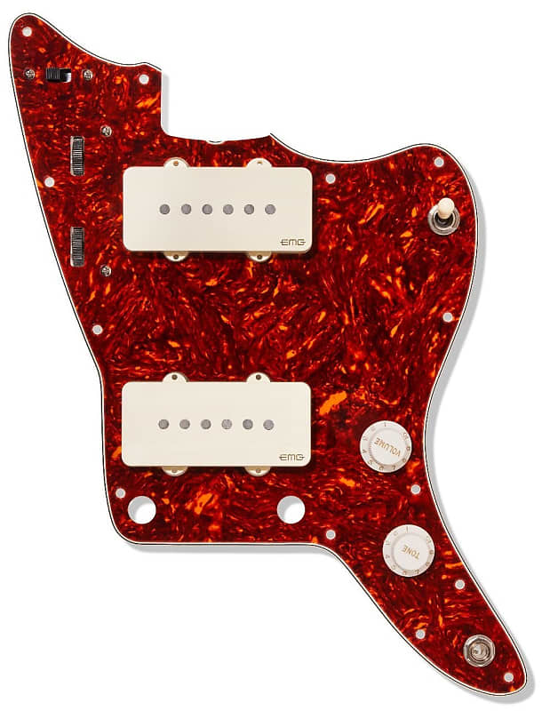 EMG JMaster Pickguard System Ivory Active Jazzmaster Pickups | Reverb