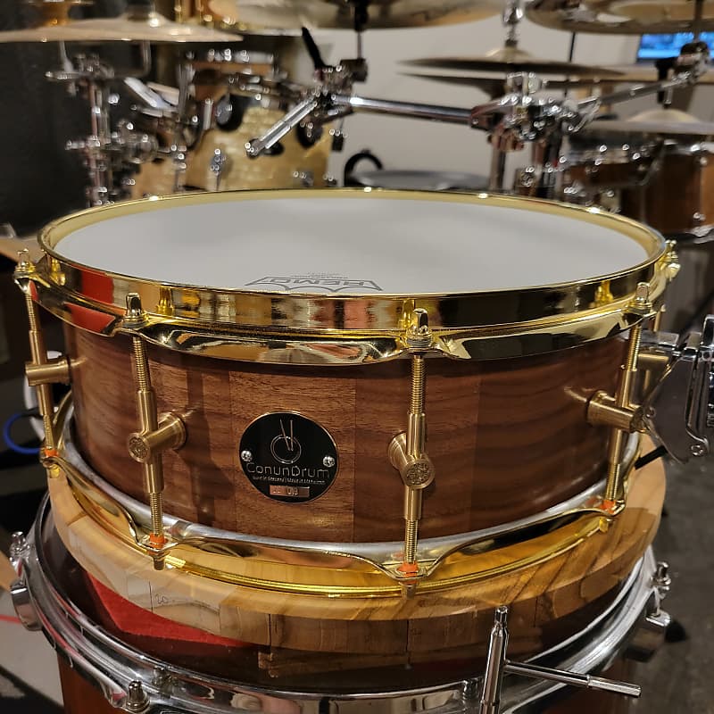 ConunDrum Black Walnut Stave Block Snare - (14x 5" 11mm) | Reverb