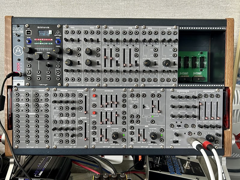 Behringer System 100 and Brains in Rackbrute Case | Reverb