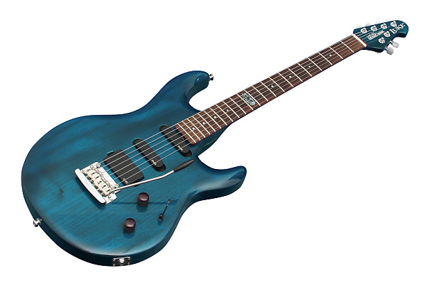 Music Man USA Luke BFR Custom All Mahogany - Translucent Teal | Reverb