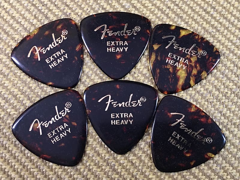 (6) Fender Extra Heavy 346 Shaped Large Tortoise Picks | Reverb