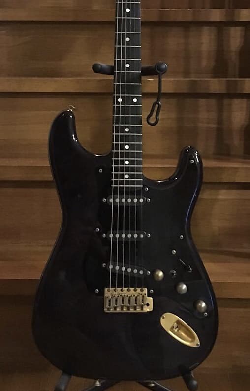 Vintage Schecter Strat Black on Black with Gold | Reverb Canada