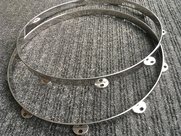 Pair Angel Drum Co. 10 lug top & bottom drum hoops for 14" | Reverb
