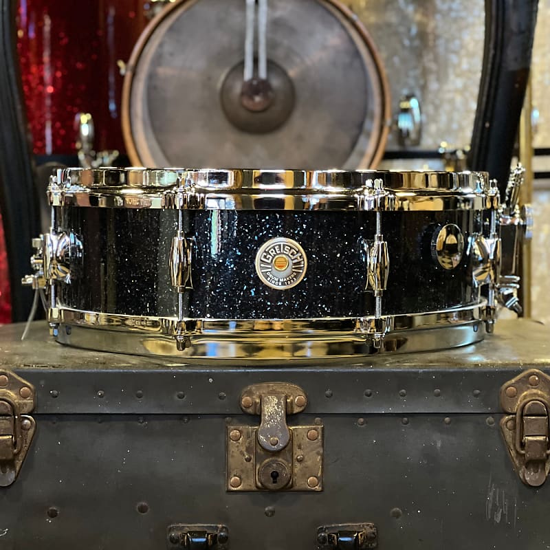 NEW Gretsch 4.5x14 USA Custom Snare Drum in Black Glass with | Reverb