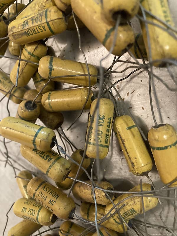 Astron Mustard Capacitors 1950’s / 60’s yellow | Reverb