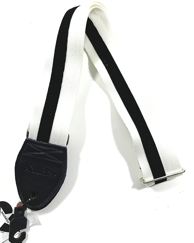 Souldier Guitar Strap (soldier) Racing Stripe Black on White | Reverb