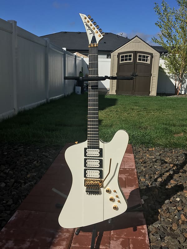 Jackson F-Bird Custom Shop Snow White NAMM w/OHSC | Reverb