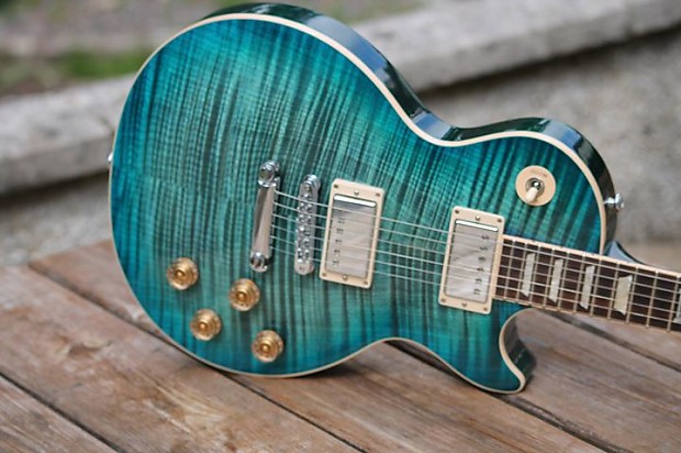 Gibson Les Paul Standard Plus 2014 Ocean Water Perimeter | Reverb